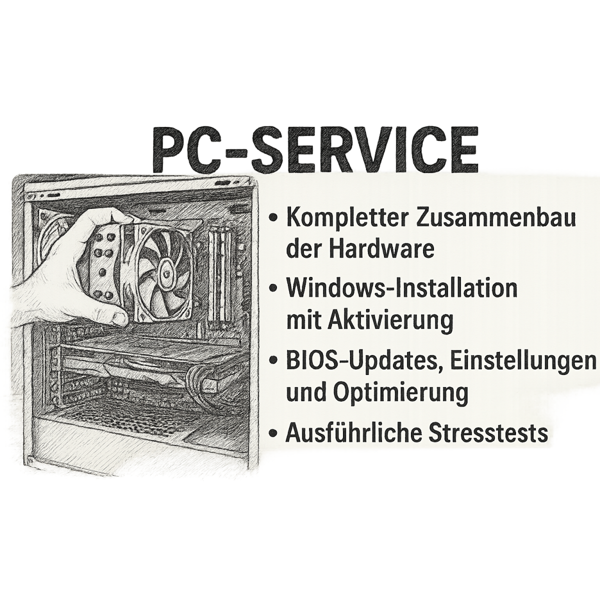 PCHM Zusammenbau-Service - Inkl. Windows Installation (Aktiviert); BI